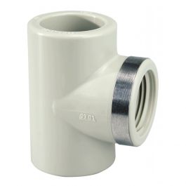 PROGEF Tee 90° | Plain x Female Thread | PP-H | +GF+