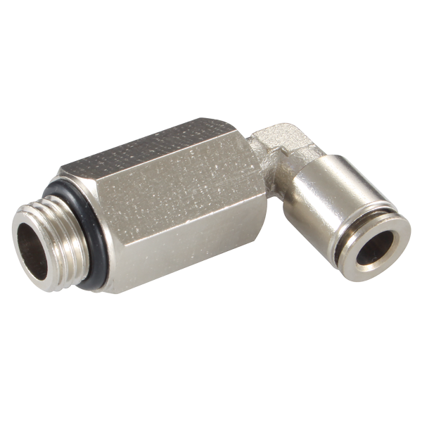 8 bar Metal Push-In Extended Male Swivel Elbow | Compressed Air | Pipestock