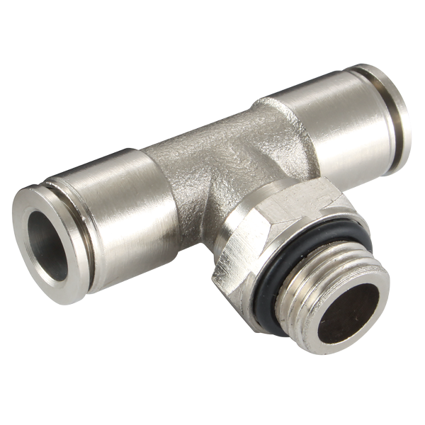 8 bar Metal Push-In Male Stud Swivel Tee BSPP | Compressed Air | Pipestock
