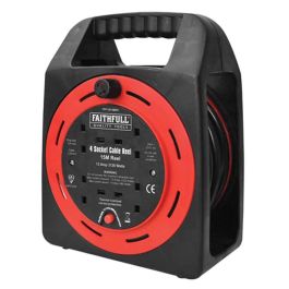 4 Socket Easy Reel Cable | Extension Leads & Sockets | Faithfull