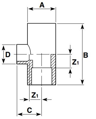 Reducing Tee 90° | Fittings | ABS | Durapipe