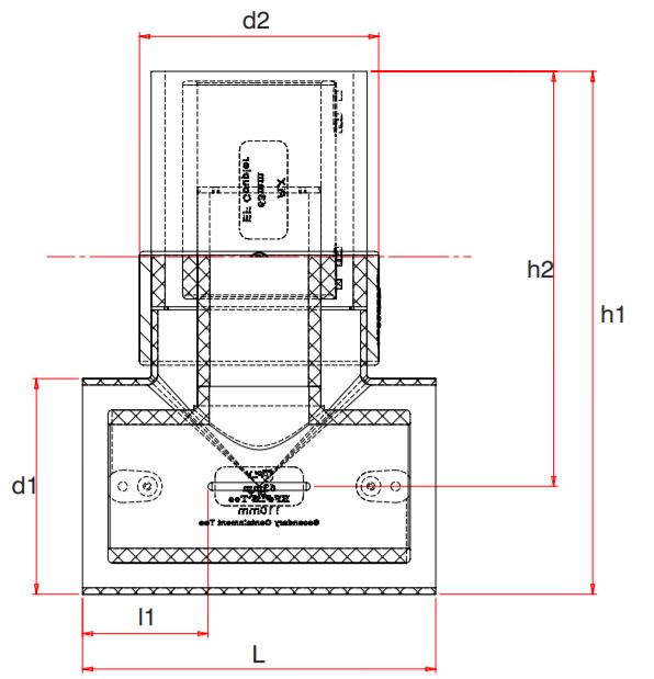 Tee 90° | Secondary Contained | Blue | Durapipe PLX