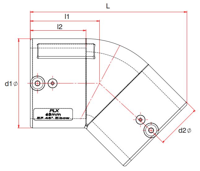 Elbow 45° | Single Wall | Blue | Durapipe PLX