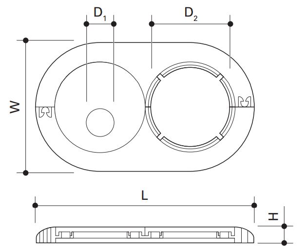 Alpex Escutcheon Double | MLCP | FRÄNKISCHE