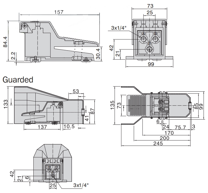 Foot/Foot BSPP | Manual 5/2 Way Valves | Pneumatic