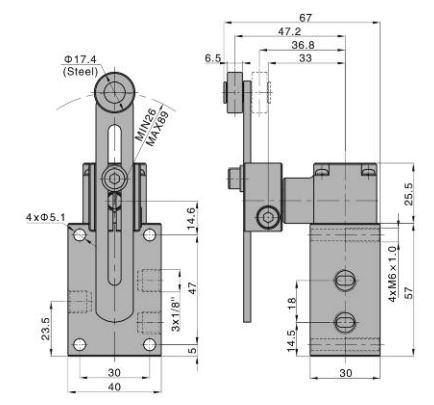 Adjustable Roller/Spring BSPP | Mechanical 3/2 Way Valves | Pneumatic