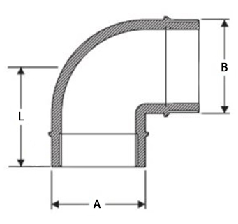 PP Threaded Elbow 90° M x F | MDPE Threaded Pipe Fittings