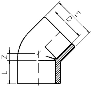 Elbow 45° | Plain Metric | PVC Pipe Fittings